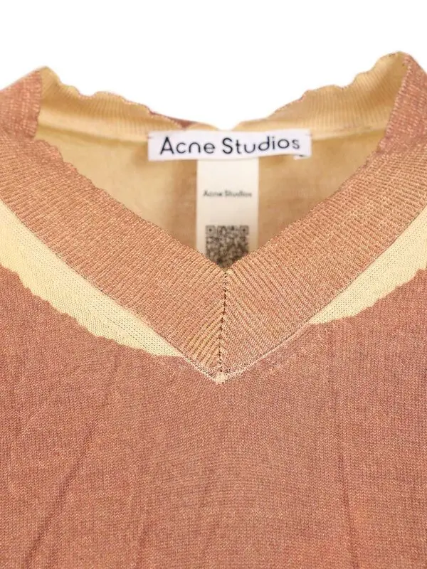 Acne Studios Crumpled V-neck Knitted Sweater - Brown