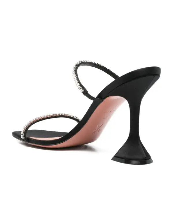 Amina Muaddi Gilda Crystal Embellished Sandals - Black
