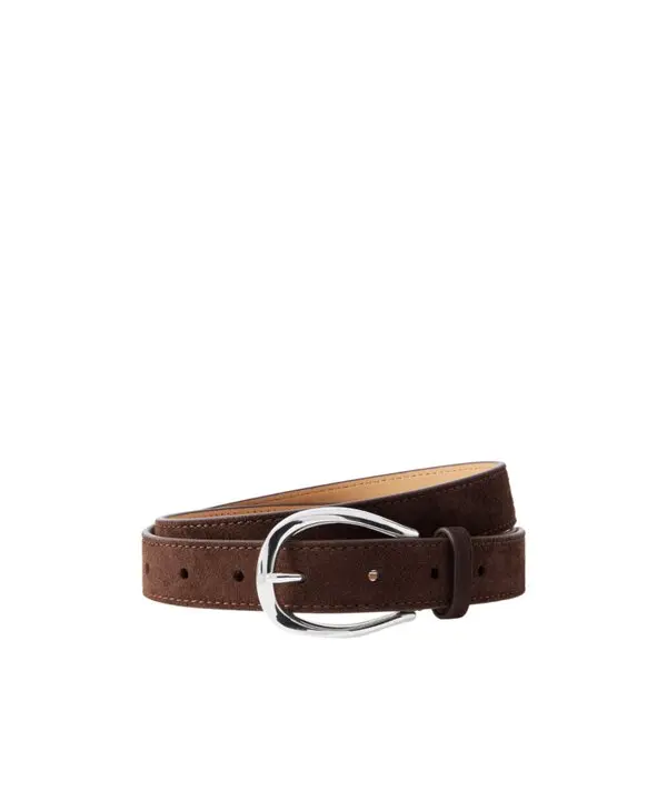 Polo Ralph Lauren Stirrup-buckle Calfskin Suede Belt - Chocolate