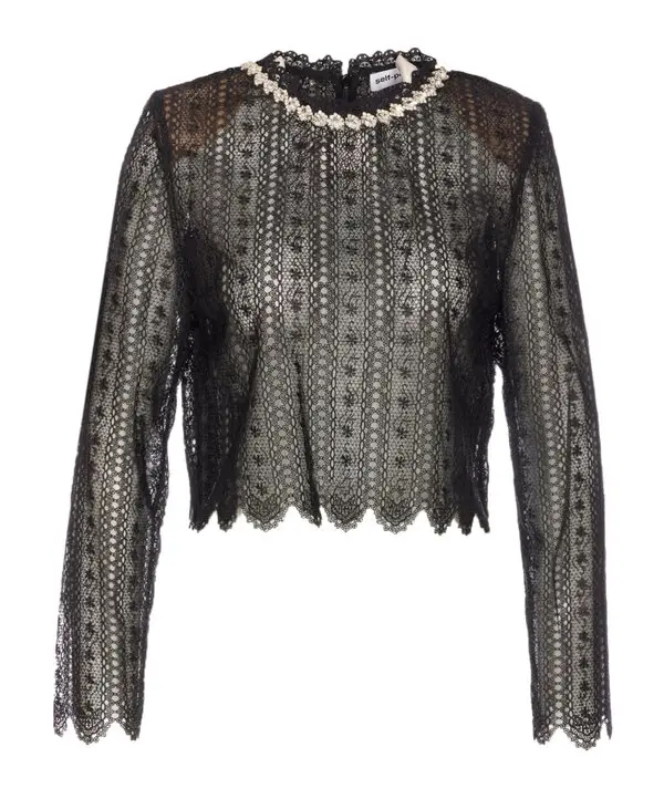 SELF-PORTRAIT Lace Embellished Long Sleeve Cover-up