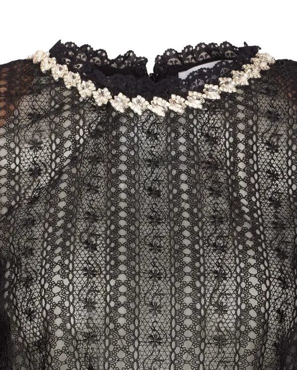 SELF-PORTRAIT Lace Embellished Long Sleeve Cover-up