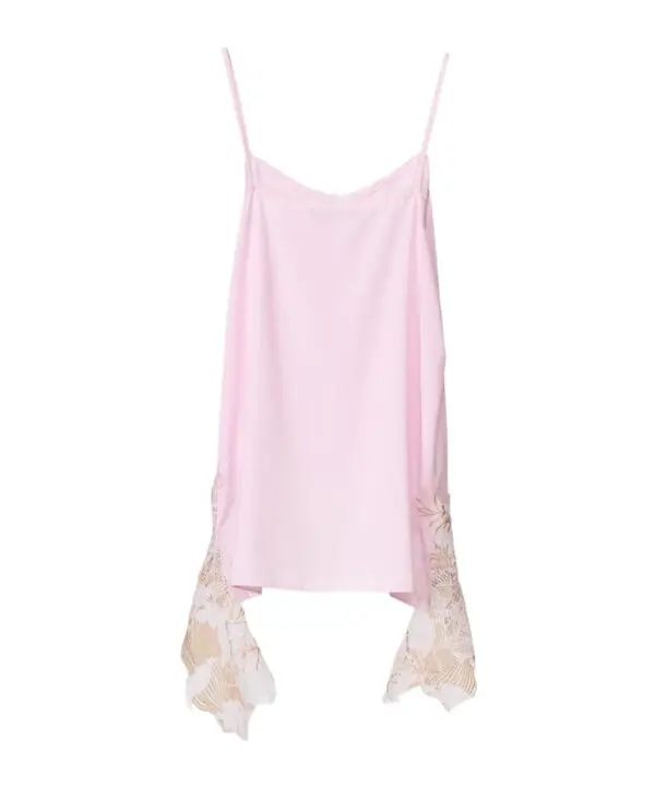 Fabiana Filippi Spaghetti Strap Lace Trim Top