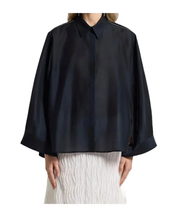 Peserico Shoulder Slit Shirt - Black