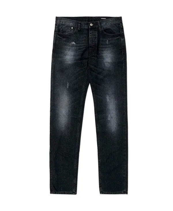 Iceberg Straight Leg Jeans With Graphic Detail - Black