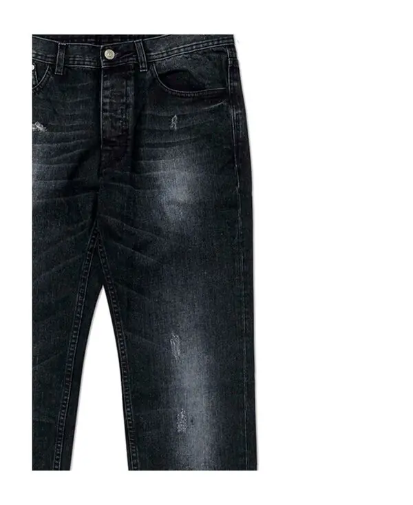 Iceberg Straight Leg Jeans With Graphic Detail - Black
