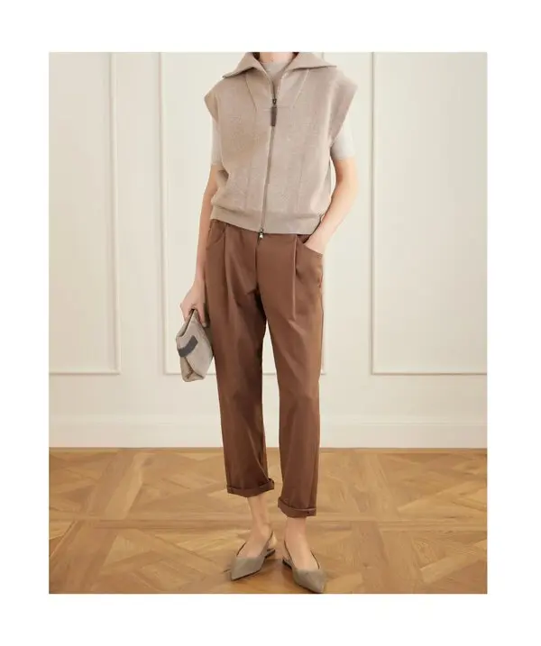 Brunello Cucinelli Belt Loop Tapered Leg Trousers - Brown