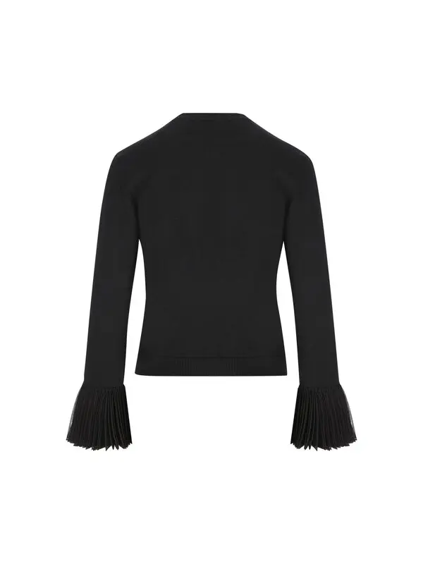 Valentino Garavani Pleated Cuff Buttoned Cardigan