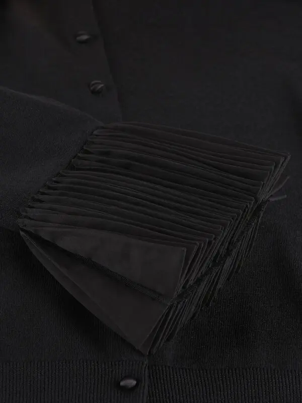 Valentino Garavani Pleated Cuff Buttoned Cardigan