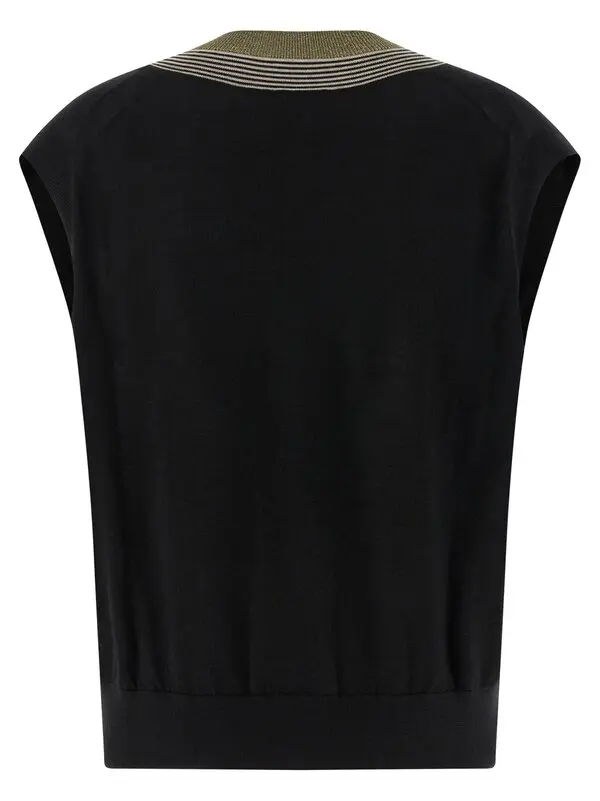 Brunello Cucinelli Sleeveless V-neck Knit Top