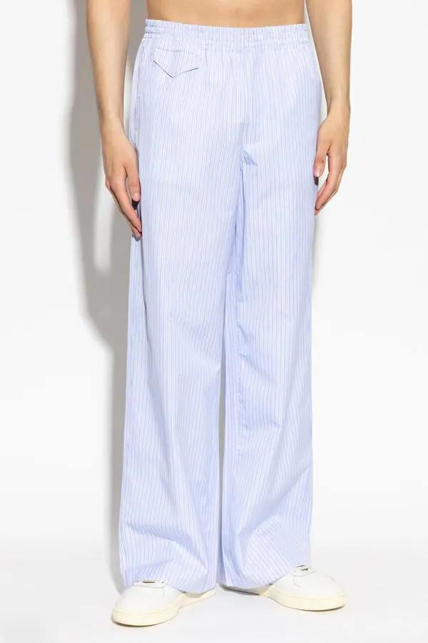 A.p.c. Lou Striped Elastic-waist Pants - Blue