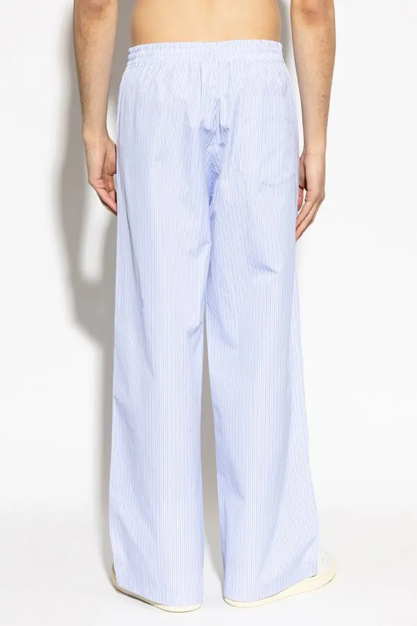 A.p.c. Lou Striped Elastic-waist Pants - Blue