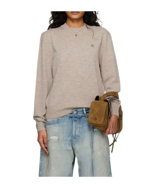Acne Studios Crew Neck Long-sleeved Sweater - Nude