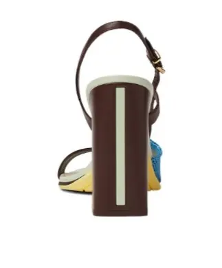 Fendi Arco Asymmetric Block Heel Sandals