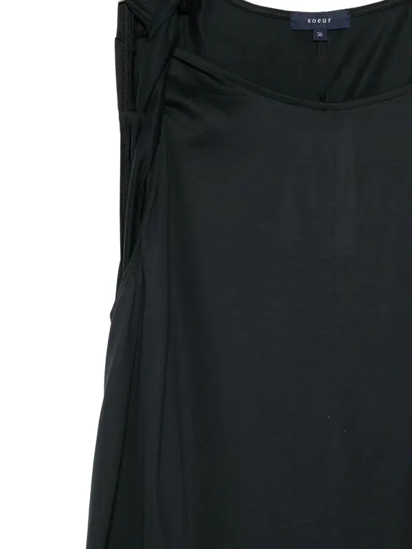 Soeur Sleeveless Dress With Flared Hem And Pleated Detail