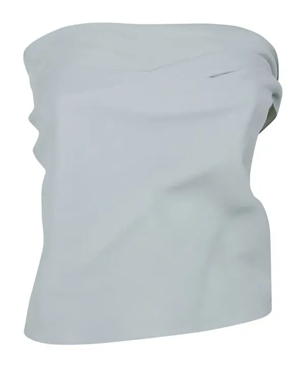 Alberta Ferretti Sleeveless Pleated Foulard Top