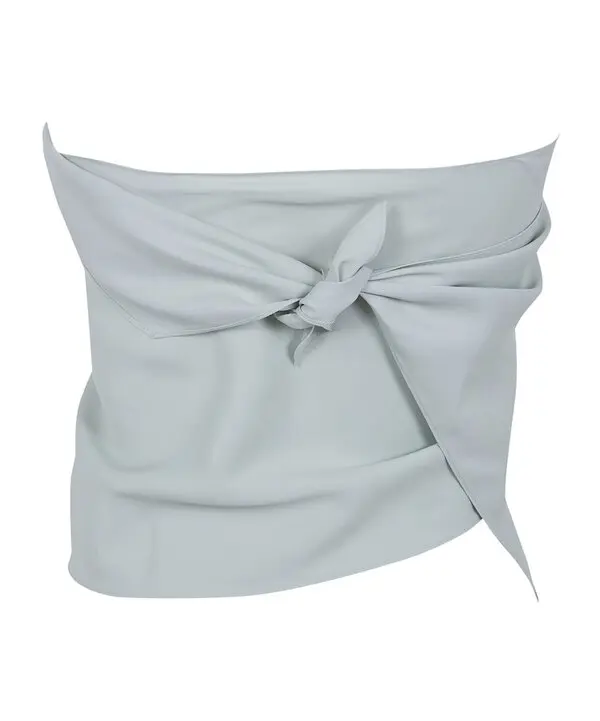 Alberta Ferretti Sleeveless Pleated Foulard Top