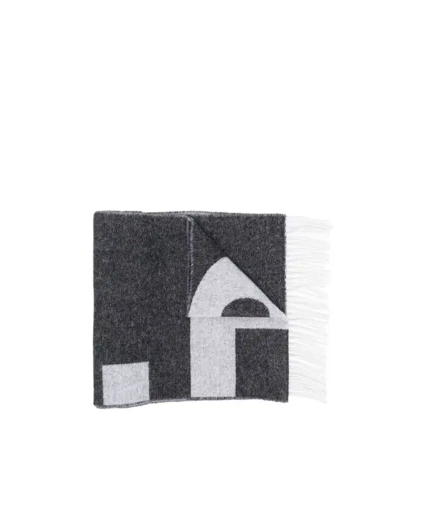 A.p.c. Logo Detailed Fringed Scarf - Black