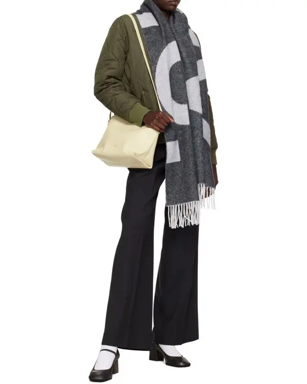 A.p.c. Logo Detailed Fringed Scarf - Black