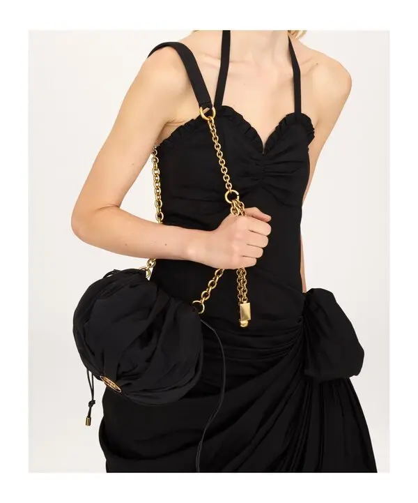 Chloé Plissé Chain Shoulder Bag - Black