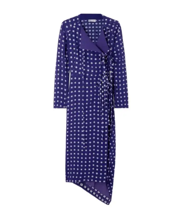 Tory Burch Printed Wrap Dress - Blue