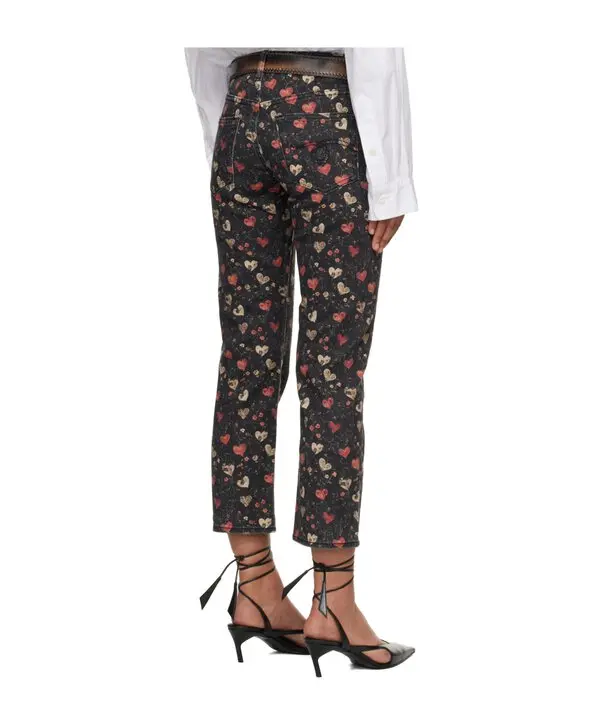 R13 Straight Leg Printed Jeans