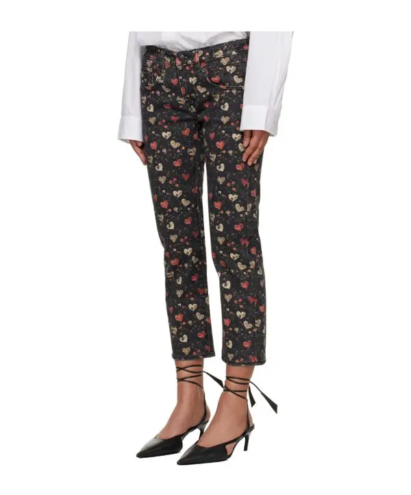 R13 Straight Leg Printed Jeans