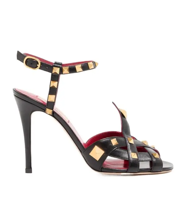 Valentino Garavani Studded Buckle Sandals - Black