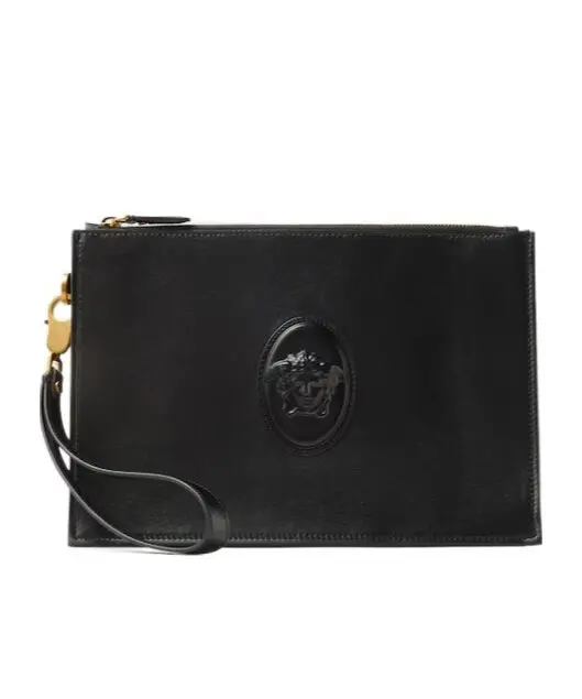 Versace Lou Zipped Pouch - Black