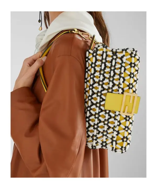 Fendi Baguette Beaded Shoulder Bag - Multicolor