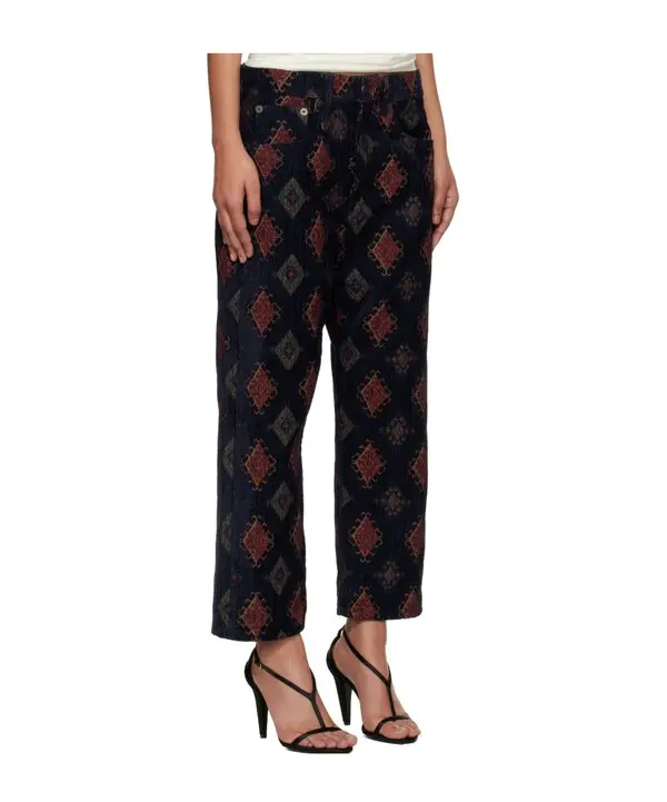 R13 Jacquard Cropped Straight-leg Casual Pants