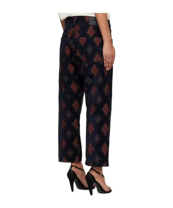 R13 Jacquard Cropped Straight-leg Casual Pants