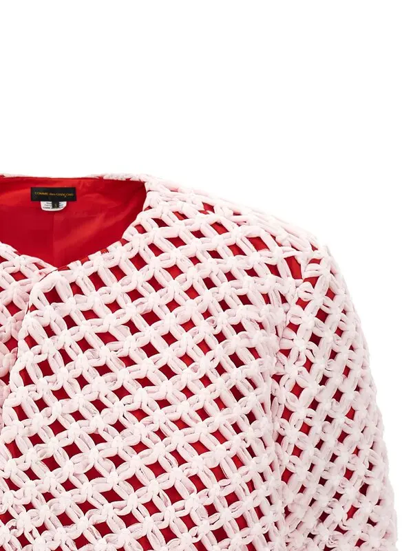 Comme Des Garçons Tulle-weave Asymmetric Blazer
