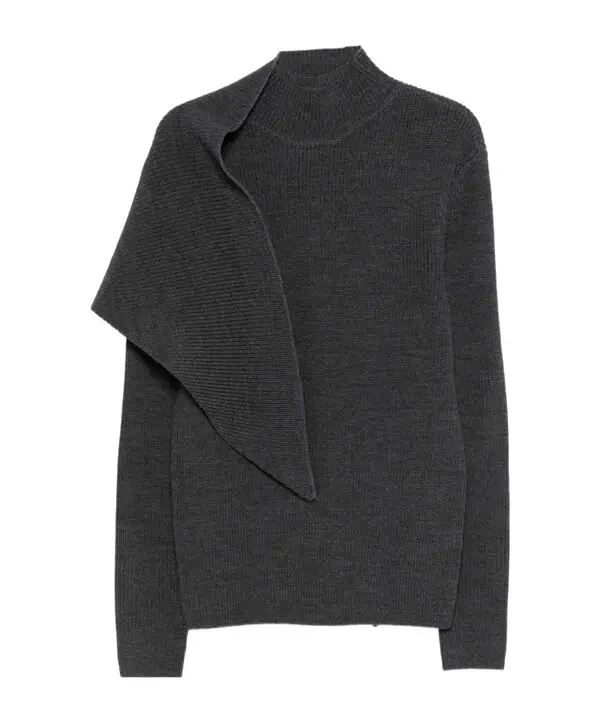 ENTIRE STUDIOS High-neck Asymmetrical Sweater - Ash