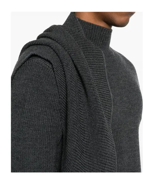 ENTIRE STUDIOS High-neck Asymmetrical Sweater - Ash