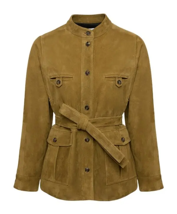 YVES SALOMON Belted Suede Jacket - Cigale