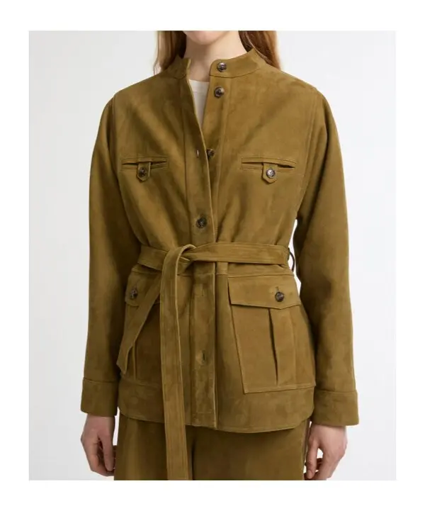 YVES SALOMON Belted Suede Jacket - Cigale