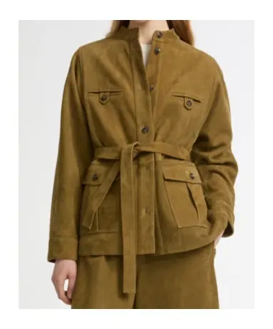 YVES SALOMON Belted Suede Jacket - Cigale