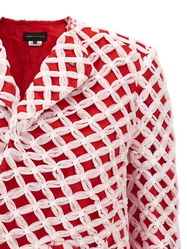 Comme Des Garçons Tulle Weave Asymmetric Blazer
