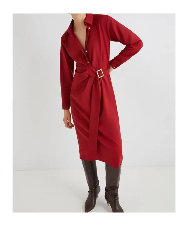 Marella Shirt Dress With Side Buckle Detail