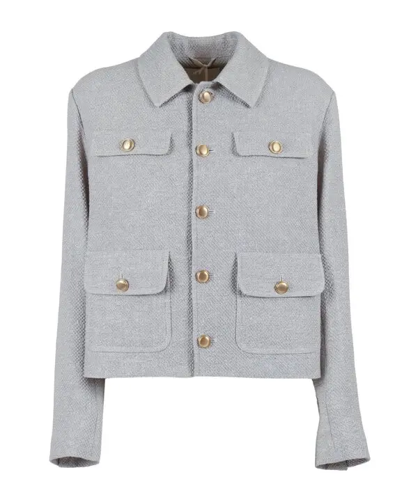 CIRCOLO 1901 Pointed Collar Jacket - Gray