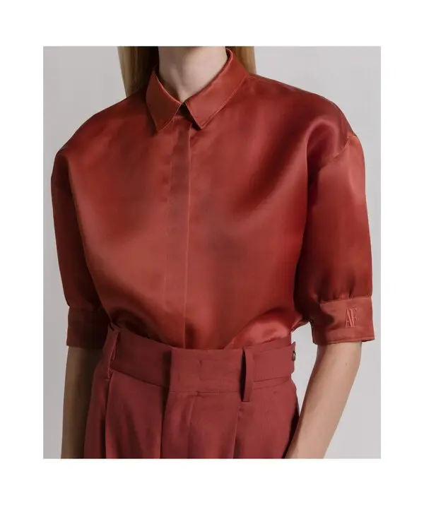 Alberta Ferretti Boxy Short-sleeved Shirt - Red