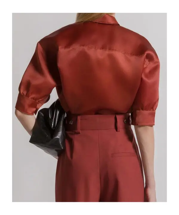 Alberta Ferretti Boxy Short-sleeved Shirt - Red