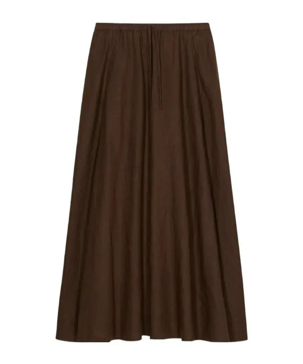 Closed Drawstring Maxi Skirt - Maple Brown