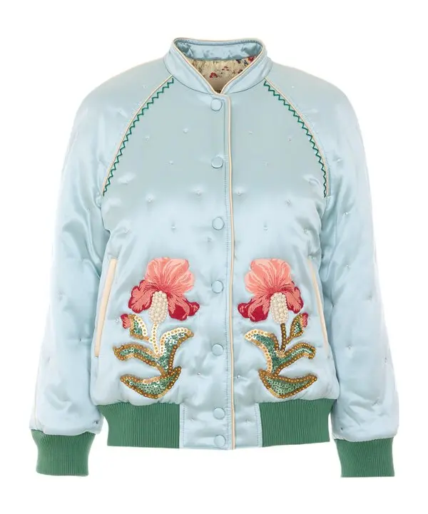 Valentino Garavani Floral Embellished Quilted Jacket