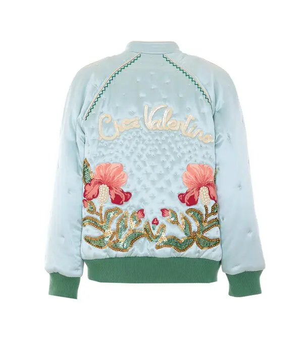 Valentino Garavani Floral Embellished Quilted Jacket