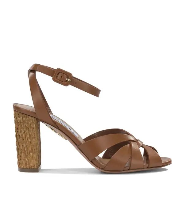 AQUAZZURA Copacabana Sandals With Wide Heel - Brown