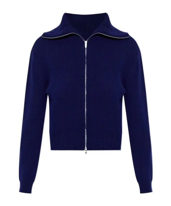 JIL SANDER Zip-up Wide-collar Cardigan - Blue