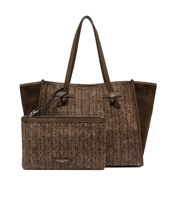 GIANNI CHIARINI Marcella Woven-effect Tote Bag - Brown