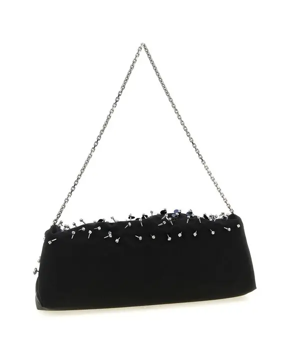 ROGER VIVIER Efflorescence Embellished Clutch Bag - Black