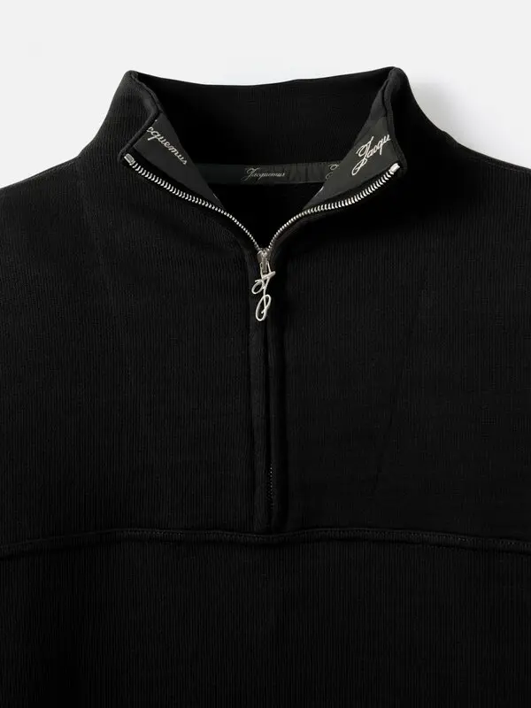 Jacquemus Rond Carre Half Zip Sweatshirt - Black